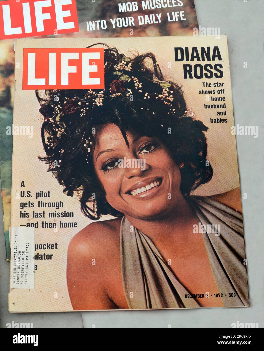 A copy of the December 8, 1972 edition of Life magazine with singer ...