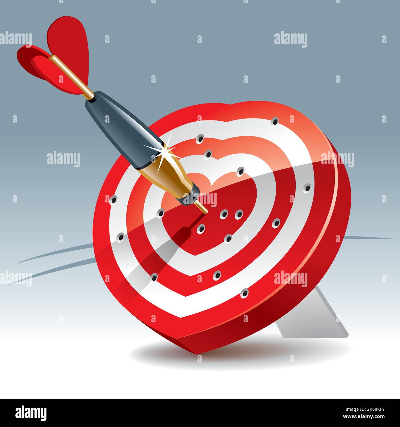 Heart Shaped Darts Target with sticking Arrow. Vector Illustration Stock Vector Image & Art - Alamy