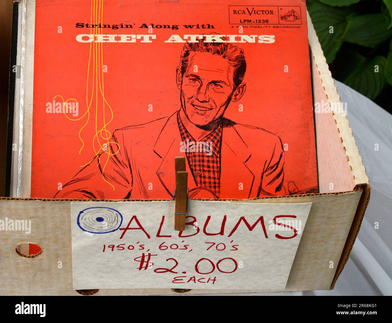 A copy of guitarist Chet Atkins' 1960 record album, "Stringin' Along ...