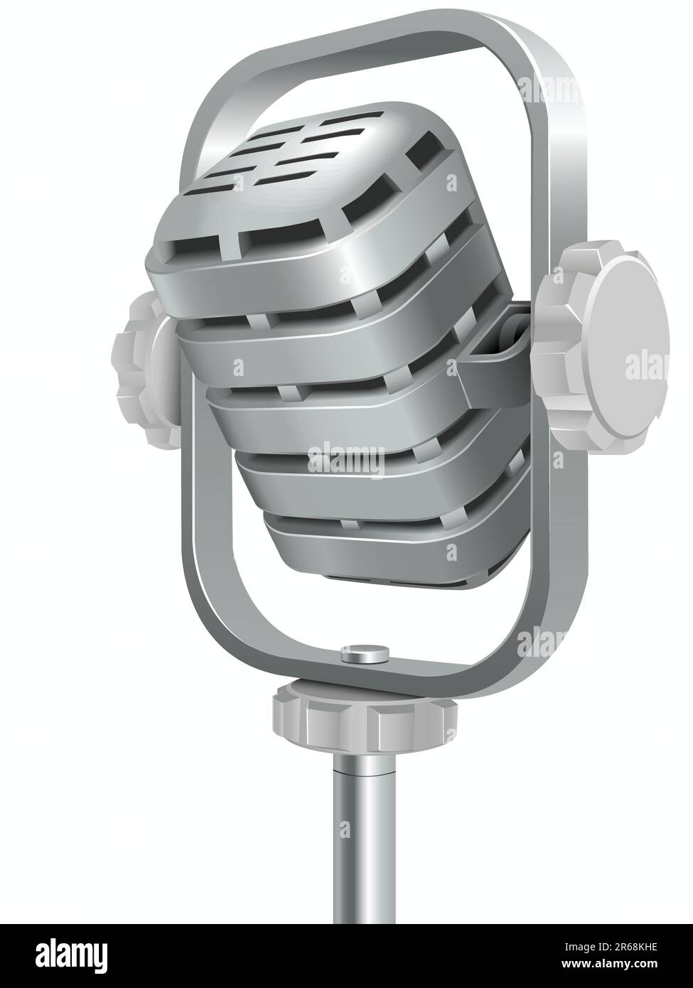 Microphone for translation of songs and words isolated on a white ...