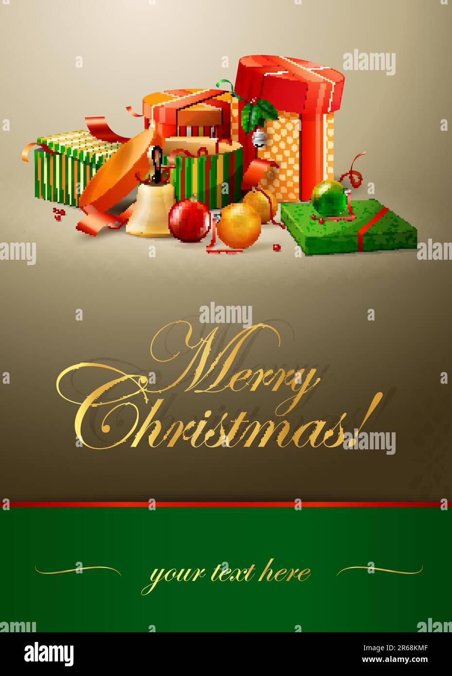 editable vector Christmas card illustration Stock Vector Image & Art ...