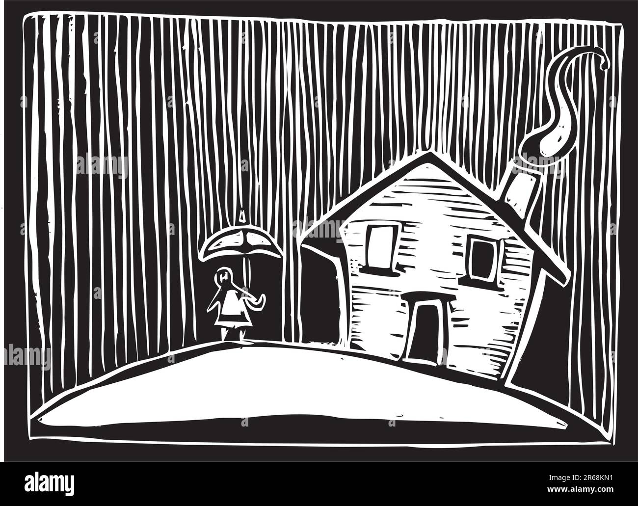 House of the umbrella Stock Vector Images - Alamy