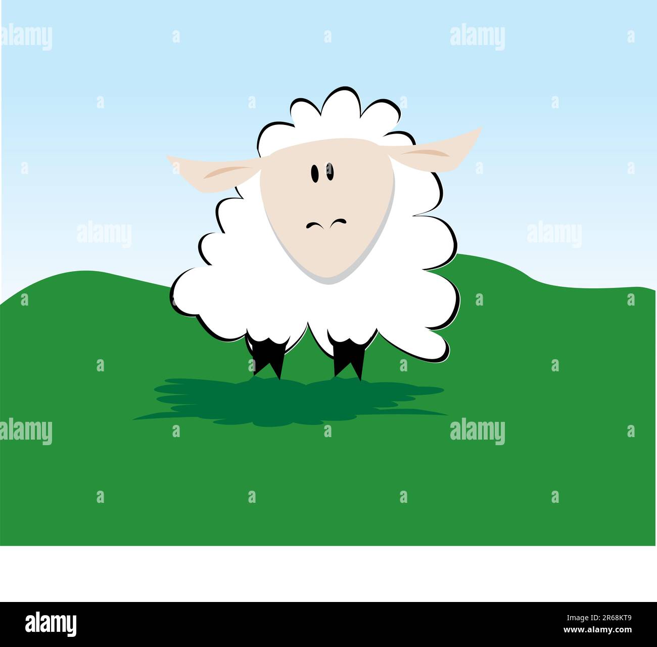 Vector cartoon sheep on the grass Stock Vector Image & Art - Alamy