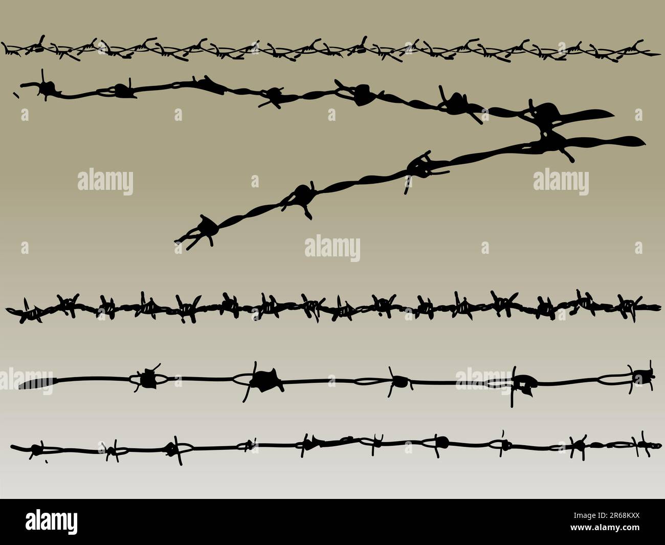 Barbed Wire elements 2 - 5 vector barbed wire graphic elements Stock ...
