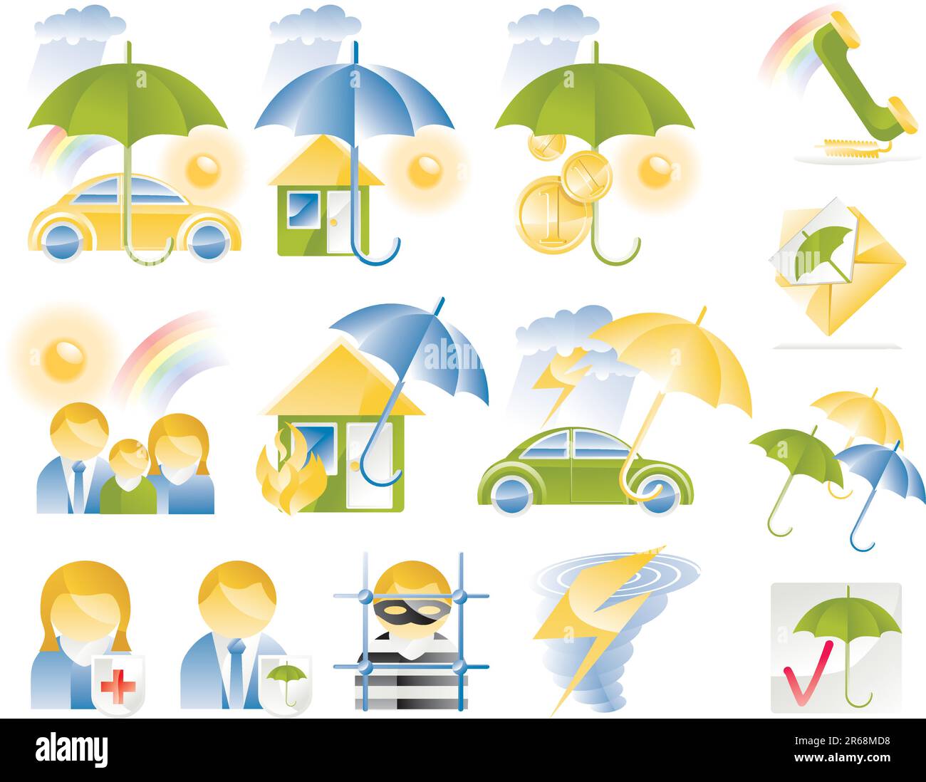 Set of colorful insurance icons Stock Vector Image & Art - Alamy