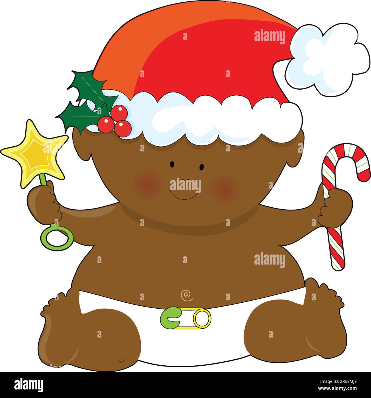 Child girl in santa hat Stock Vector Images - Alamy