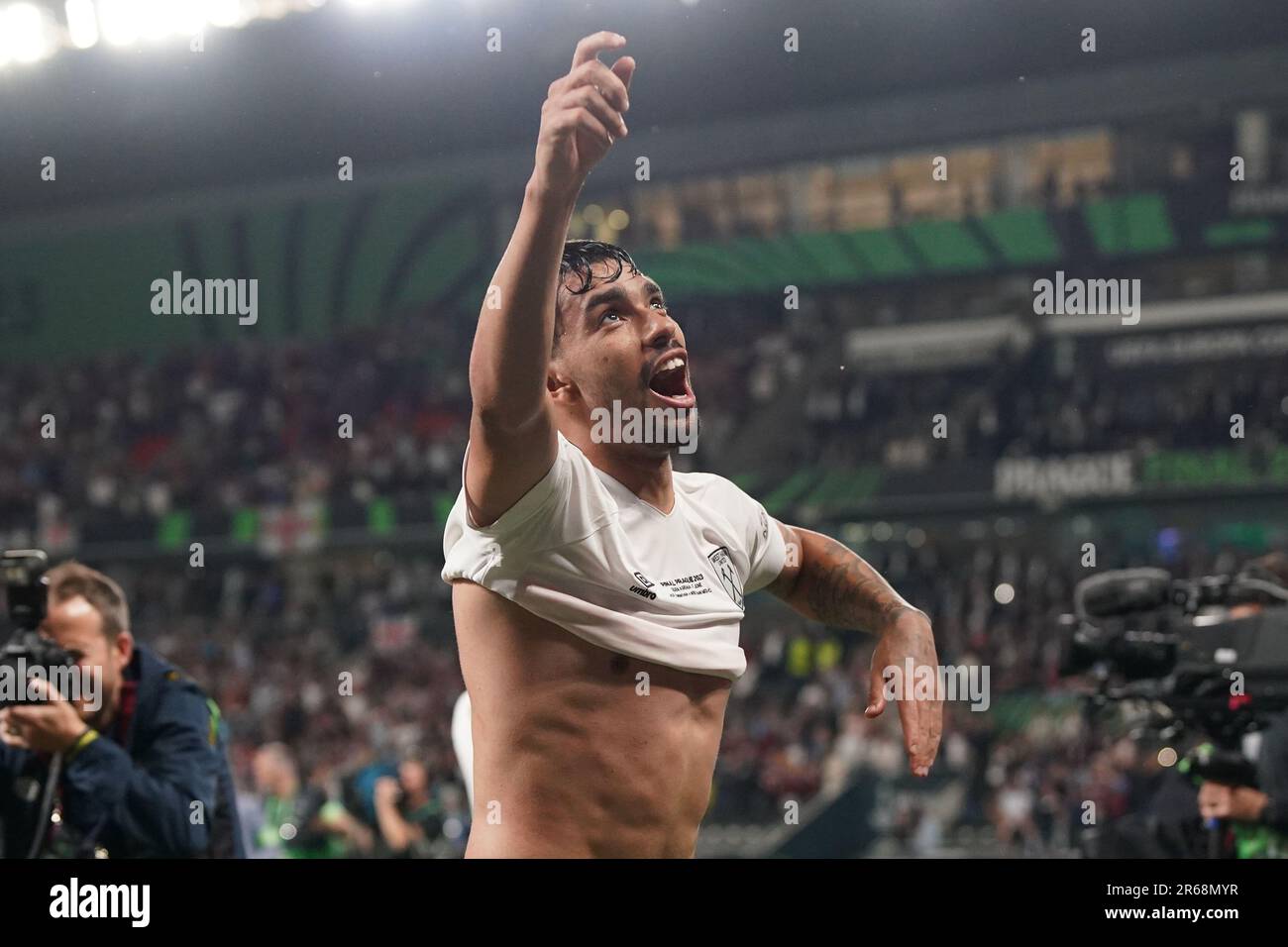 Prague, Czech Republic. 07th June, 2023. Lucas Paqueta of West Ham ...