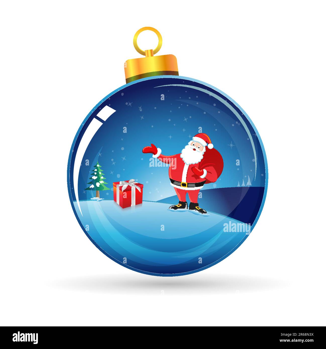 illustration of santa in ball on white background Stock Vector Image ...