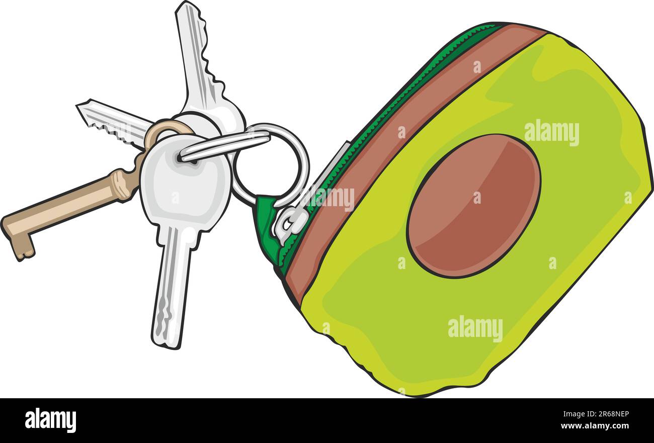 fully editable vector illustration of isolated colored keyholder with ...