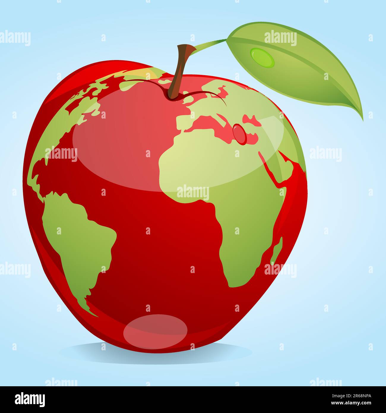 illustration of map on apple Stock Vector Image & Art - Alamy