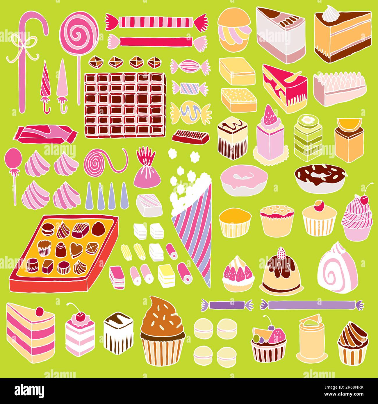 Set of vector sweets illustration Stock Vector Image & Art - Alamy