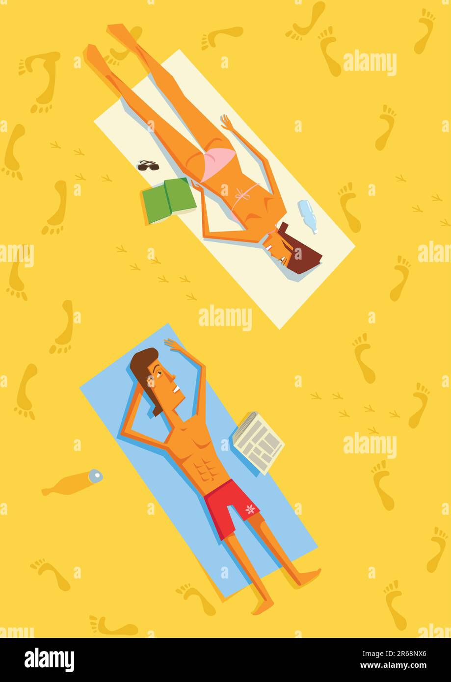 Man lying in the sun Stock Vector Images - Alamy