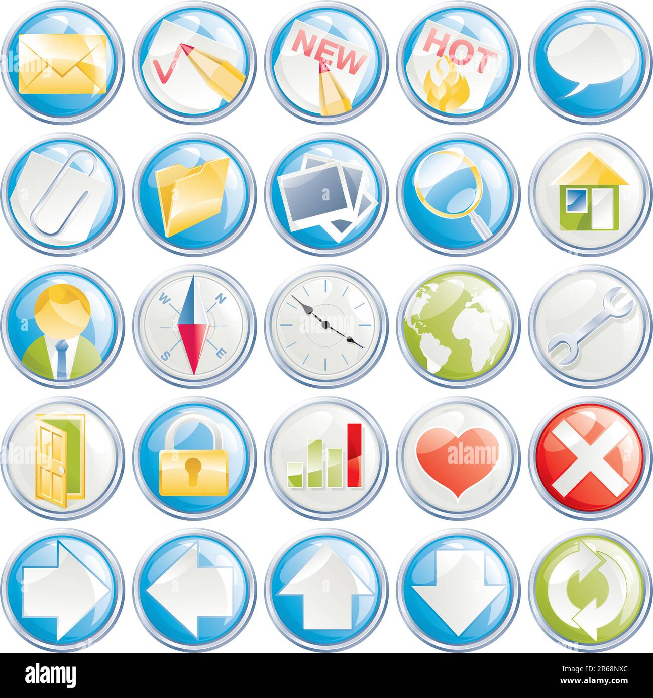 Set of glossy icons for web design Stock Vector Image & Art - Alamy