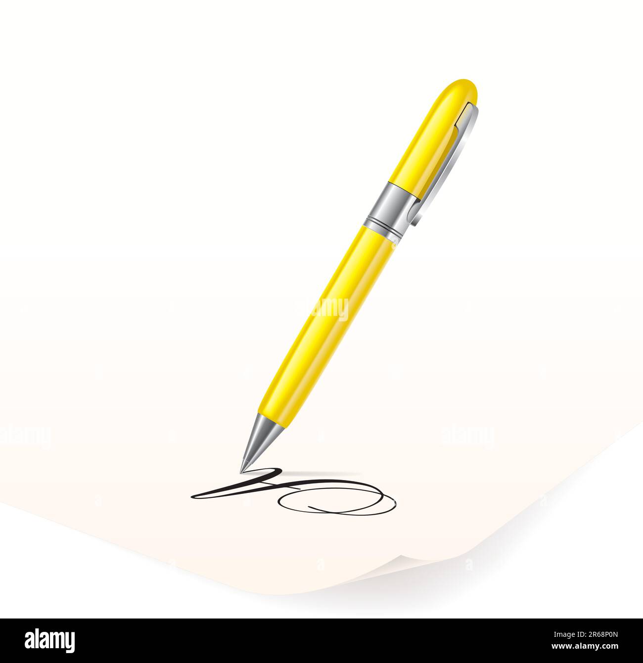 Vector image of yellow pen writing on paper Stock Vector Image & Art ...