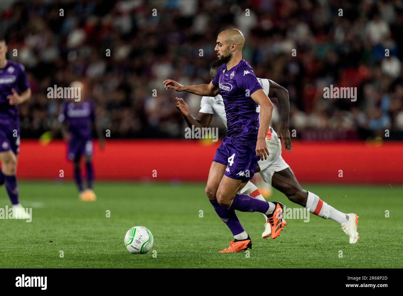 Prague, Czech Republic. 07th June, 2023. Sofyan Amrabat (34) of Fiorentina seen during the UEFA ...