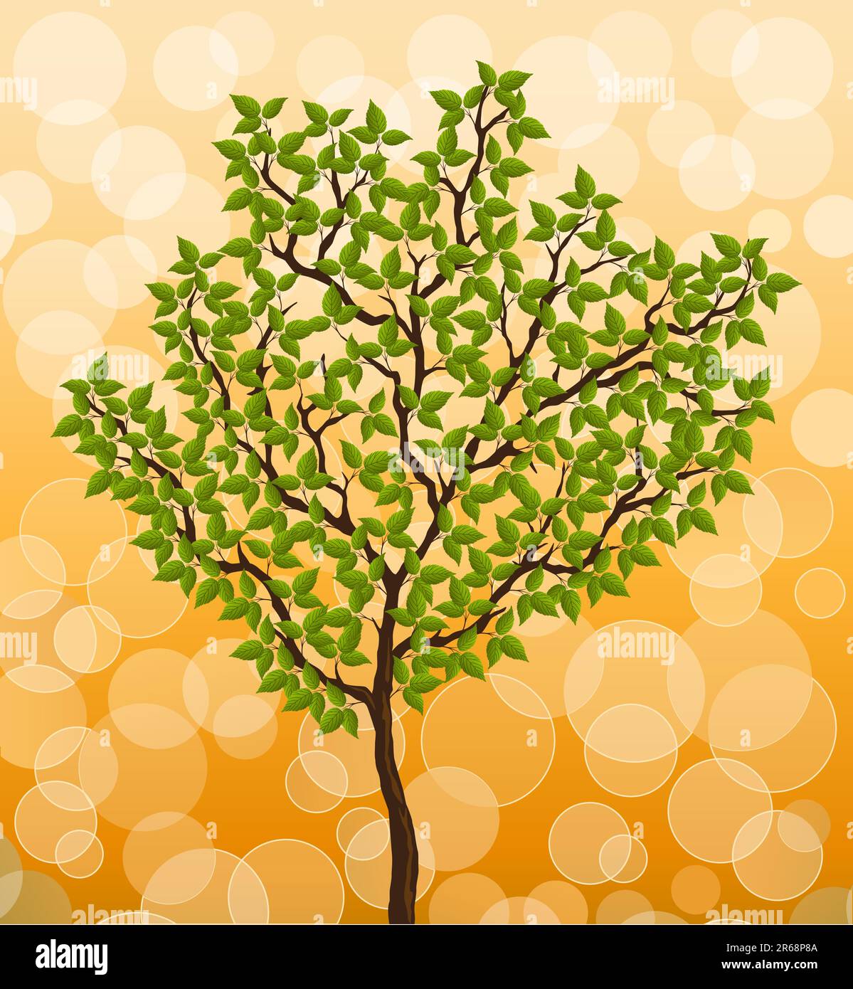 Abstract background with a tree. Vector illustration Stock Vector Image ...