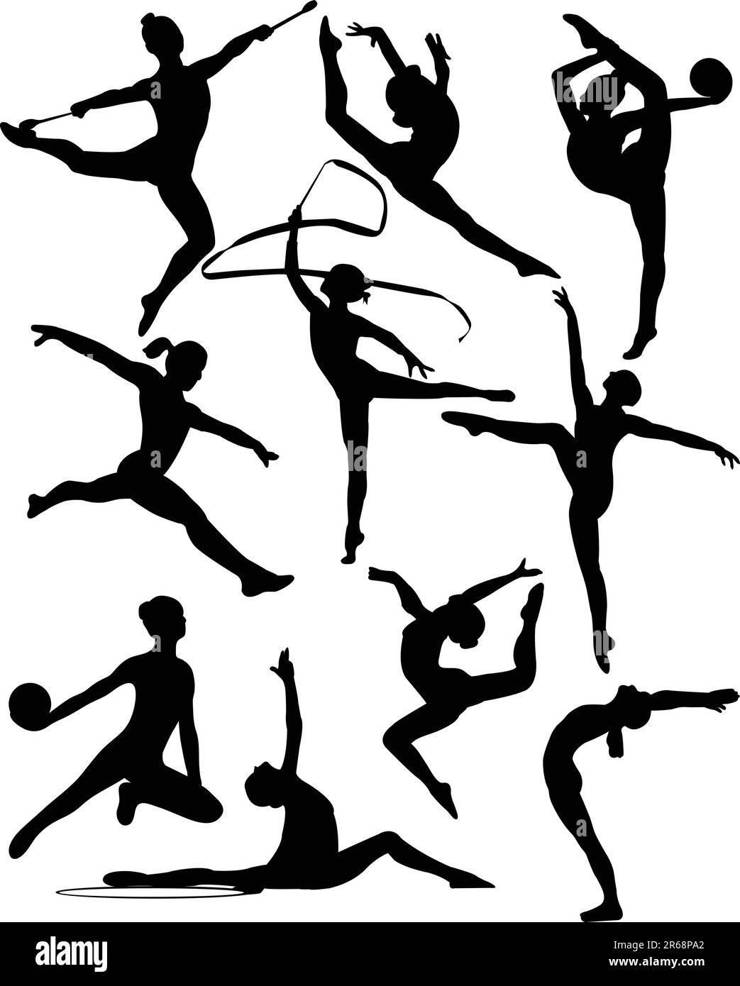 rhythmic gymnastic silhouette collection - vector Stock Vector Image ... rhythmic gymnastic silhouette collection - vector Stock Vector Image ...