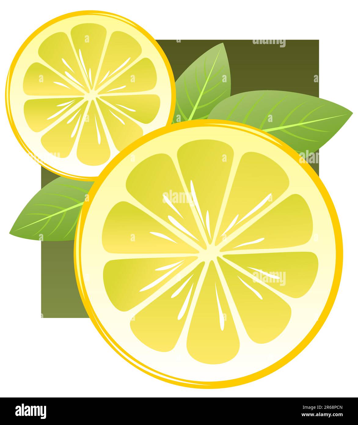 Lemon slices on orange Stock Vector Images - Alamy