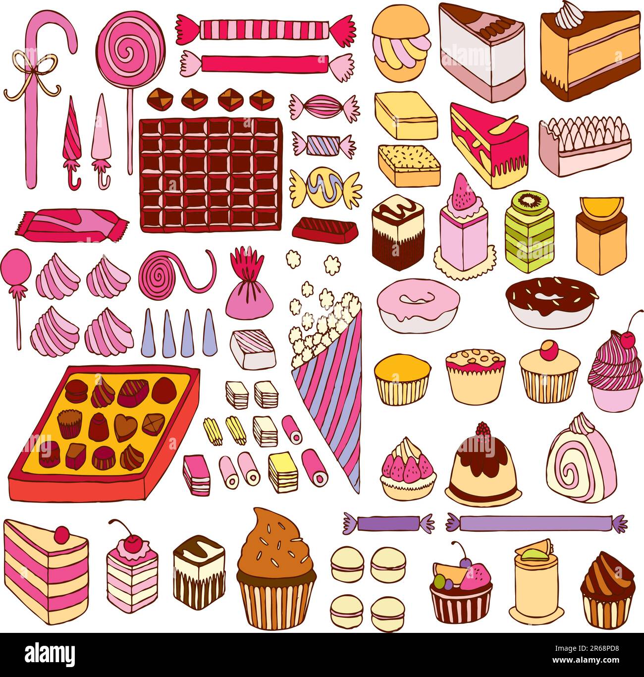 Set of vector sweets illustration Stock Vector Image & Art - Alamy