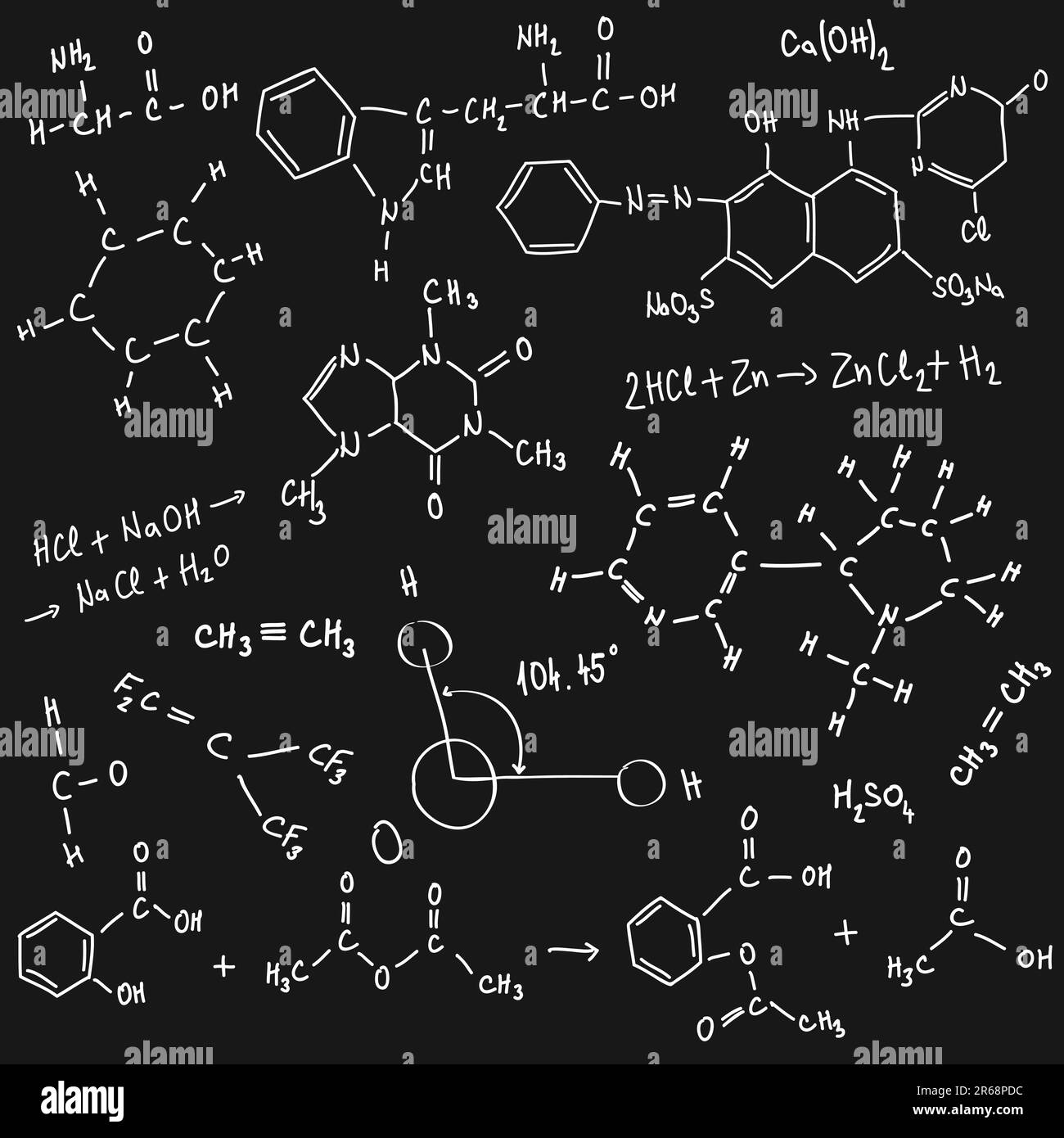 chemistry scribble on blackboard, vector illustration Stock Vector ...