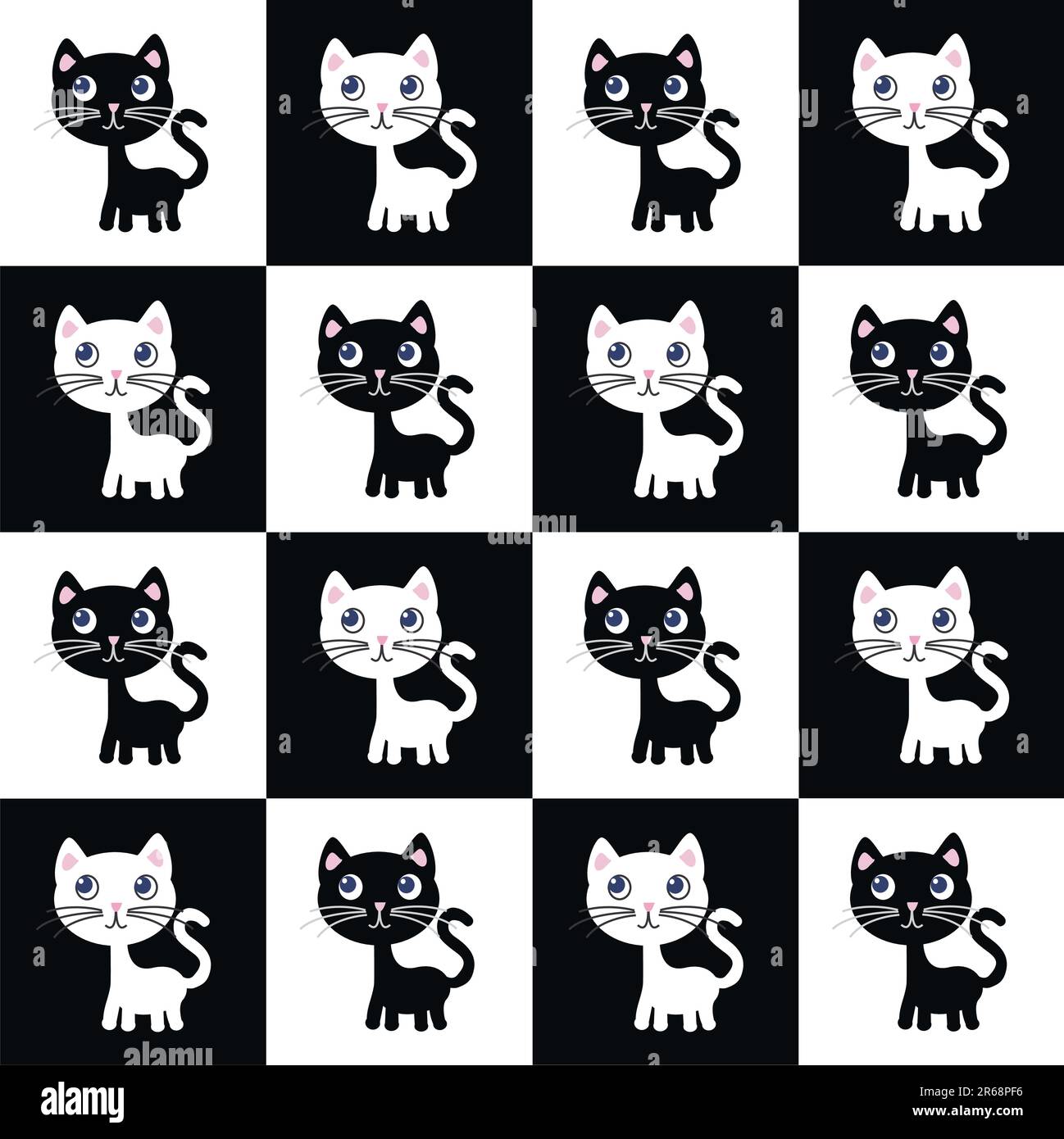 Seamless cat pattern hi-res stock photography and images - Alamy