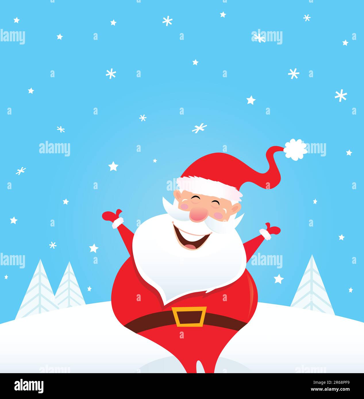 Cute christmas Santa in red costume. Vector Illustration Stock Vector ...