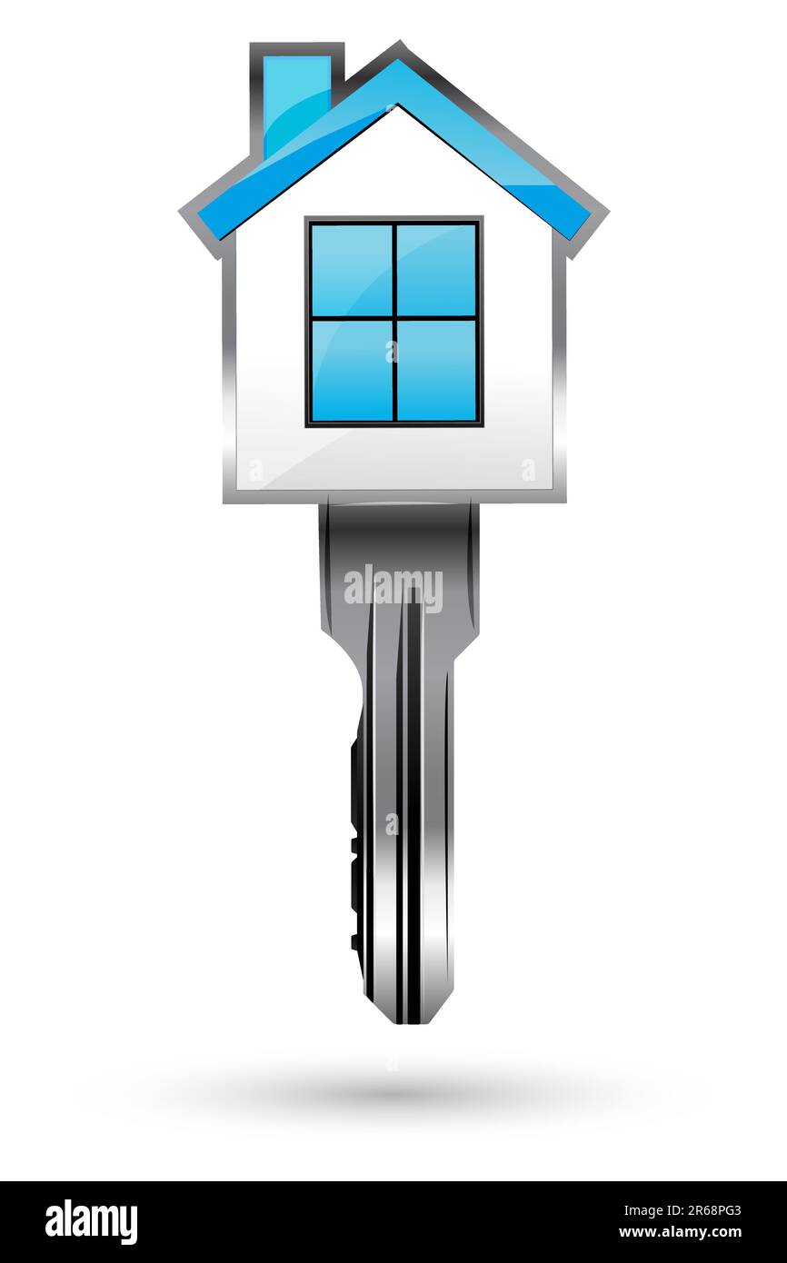 illustration of house with key on white background Stock Vector Image ...