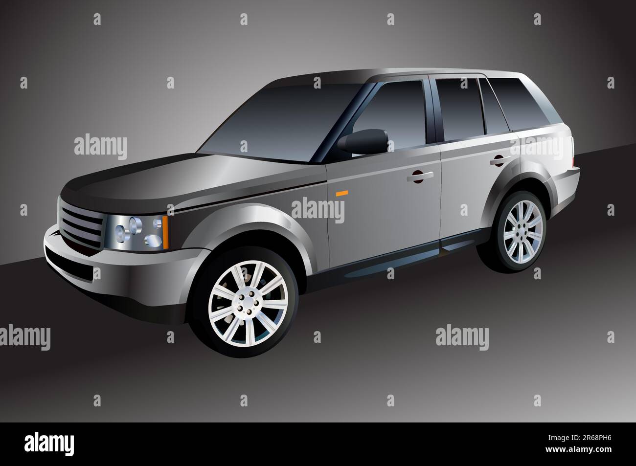 Silver off-road vehicle. Vector illustration Stock Vector Image & Art ...