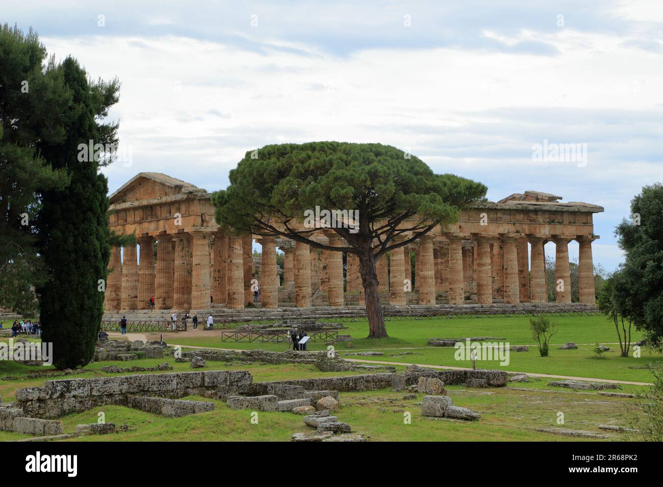 Greek temples of the ancient Greek city Paestum in Italy. Temple of ...