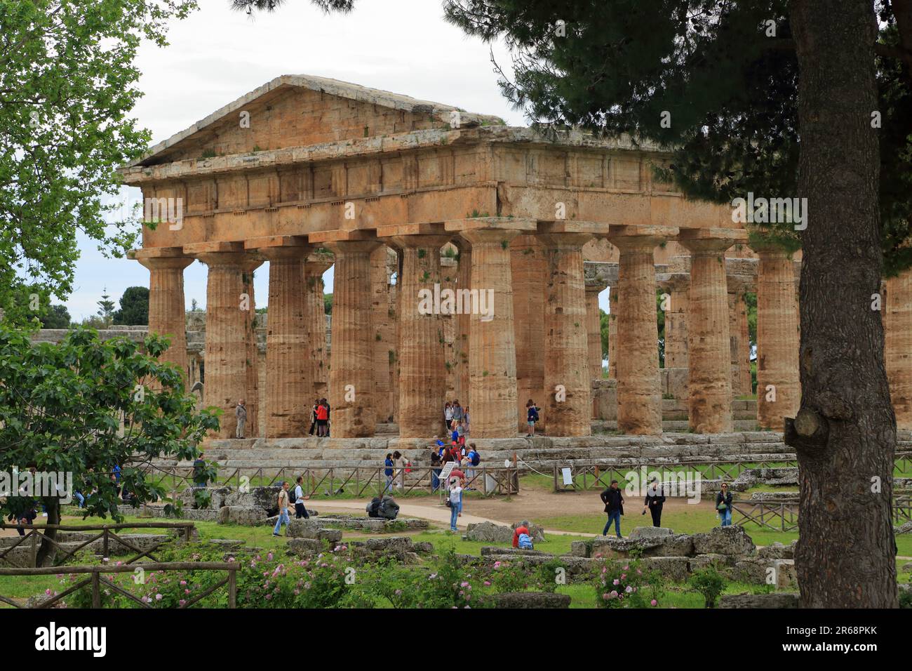 Greek temples of the ancient Greek city Paestum in Italy. Temple of ...