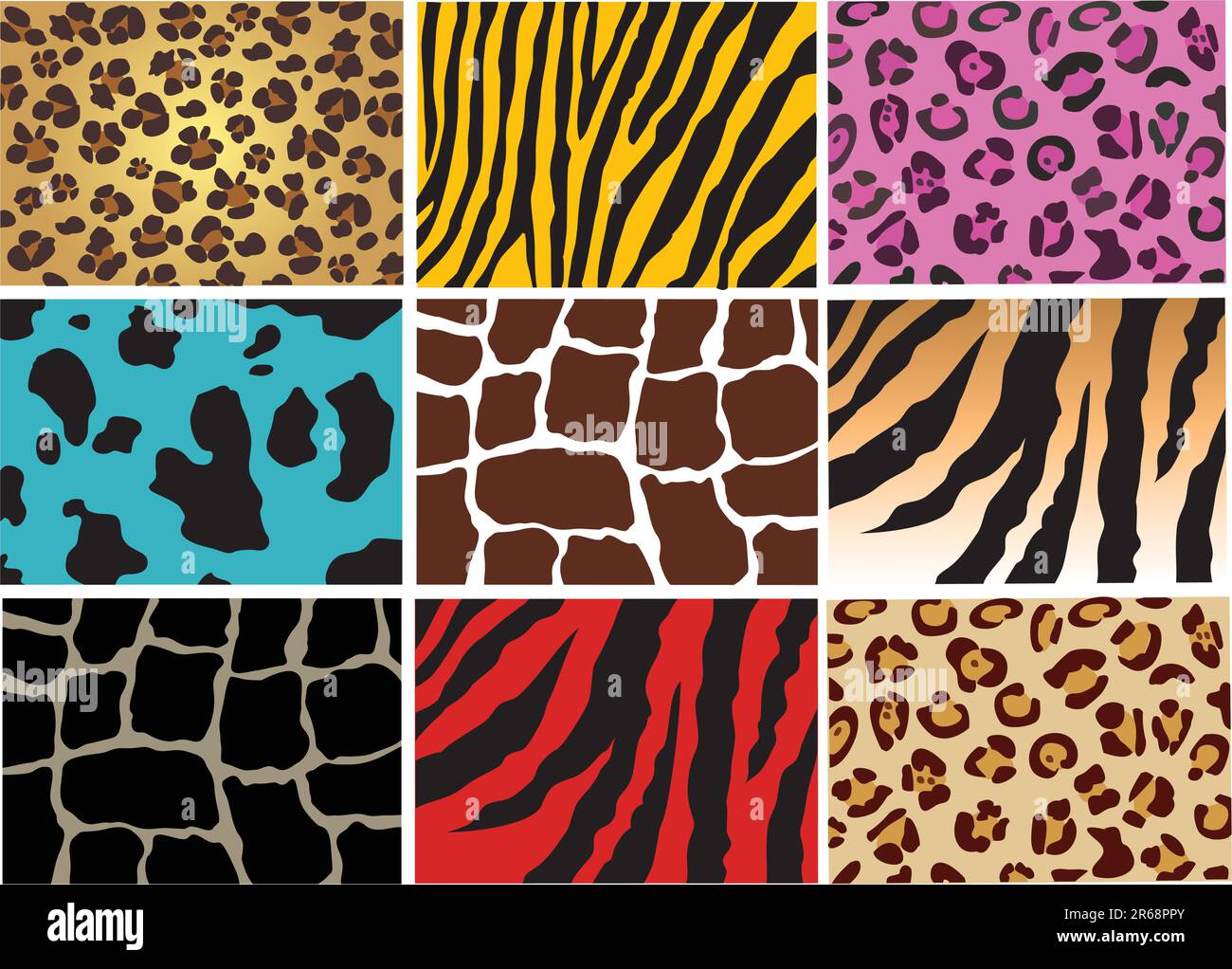 vector illustration of animal skin texture wild and domestic Stock ...