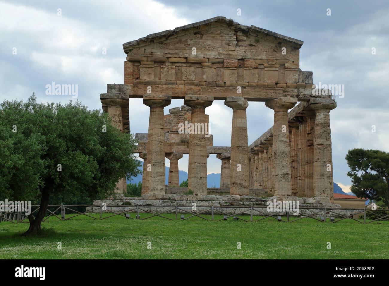 Greek temples of the ancient Greek city Paestum in Italy. Temple of ...