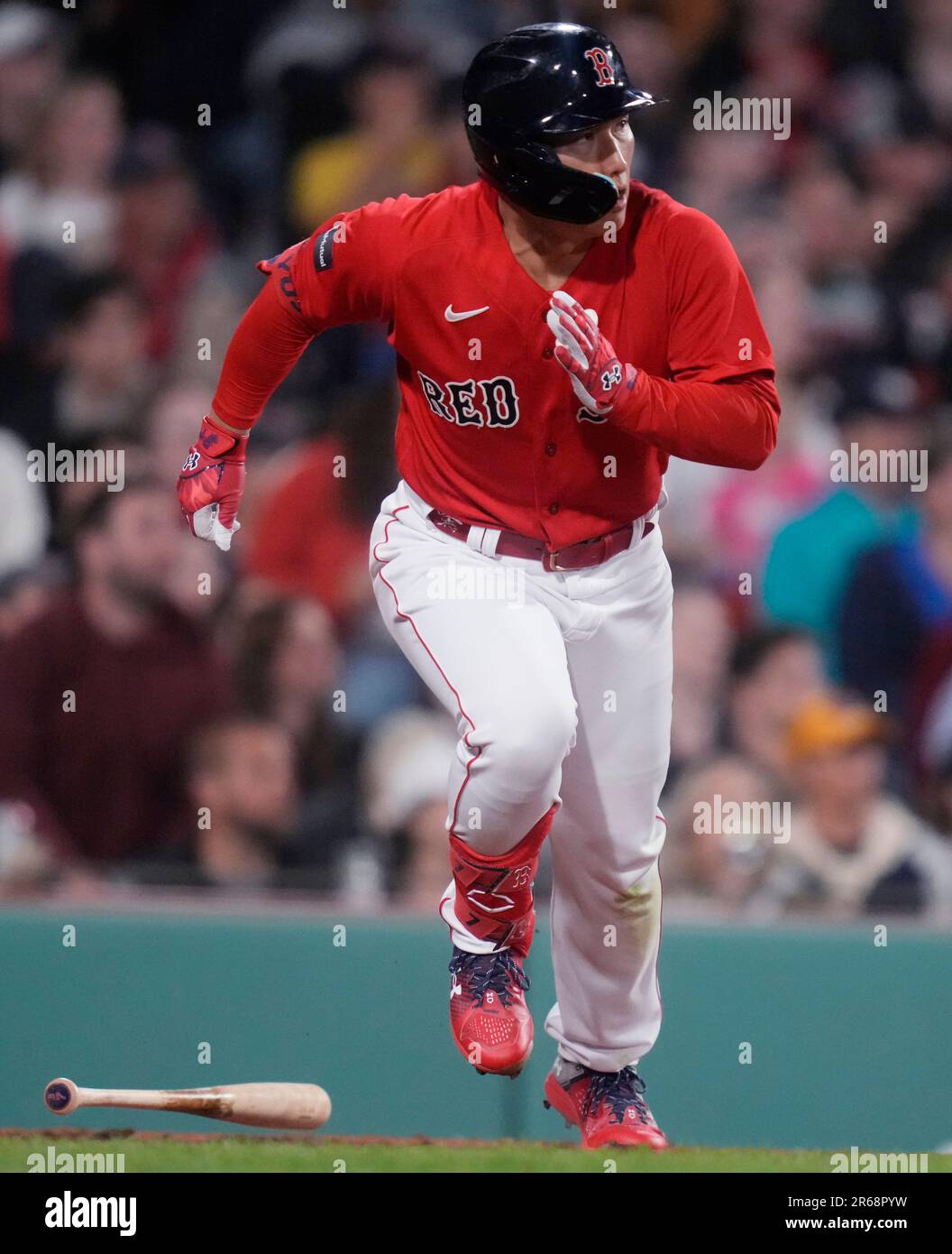 Boston Red Sox's Masataka Yoshida during a baseball game at Fenway Park, Tuesday, May 30, 2023 ...