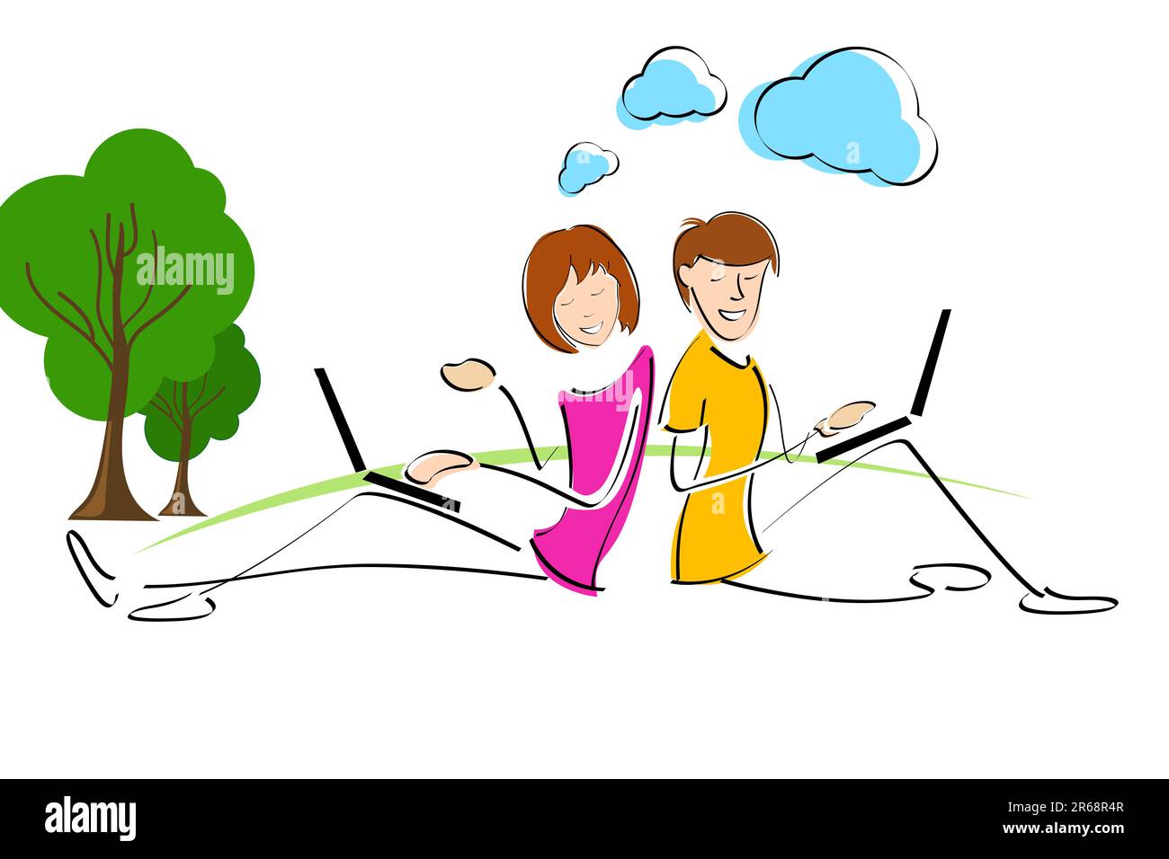 illustration of working couples Stock Vector Image & Art - Alamy