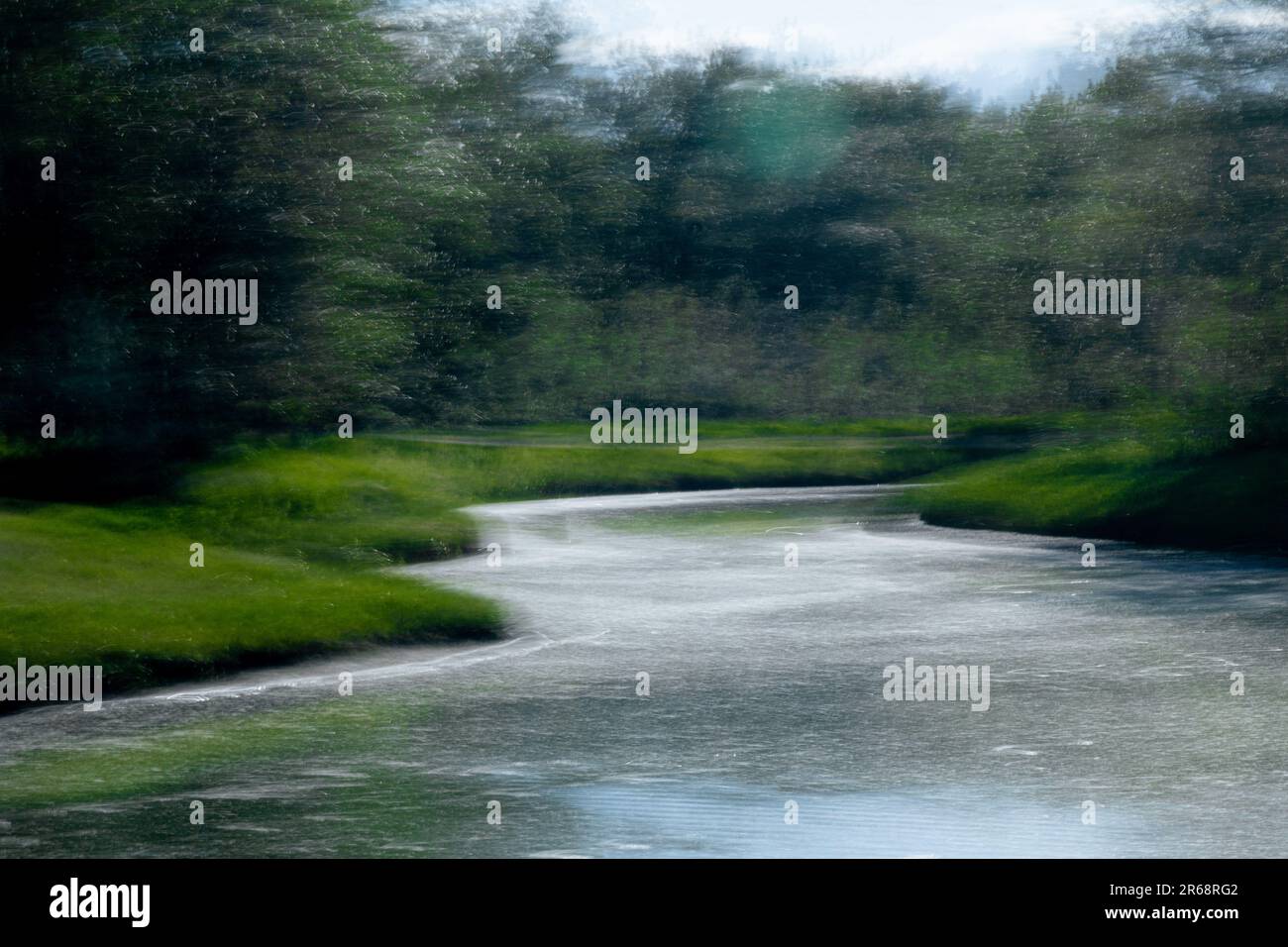 Summer in Calgary, Carburn Park, Bow River landscape abstract ...