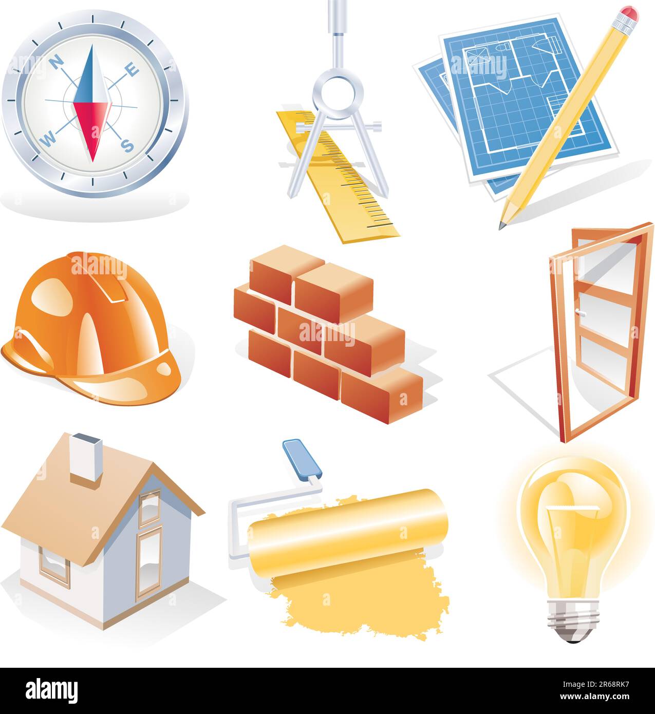 Set of architecture and construction related icons Stock Vector Image ...