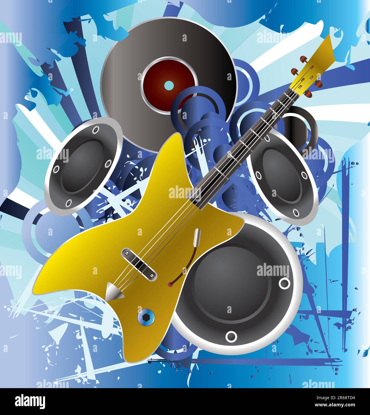 Music background with guitar - vector illustration Stock Vector Image ...