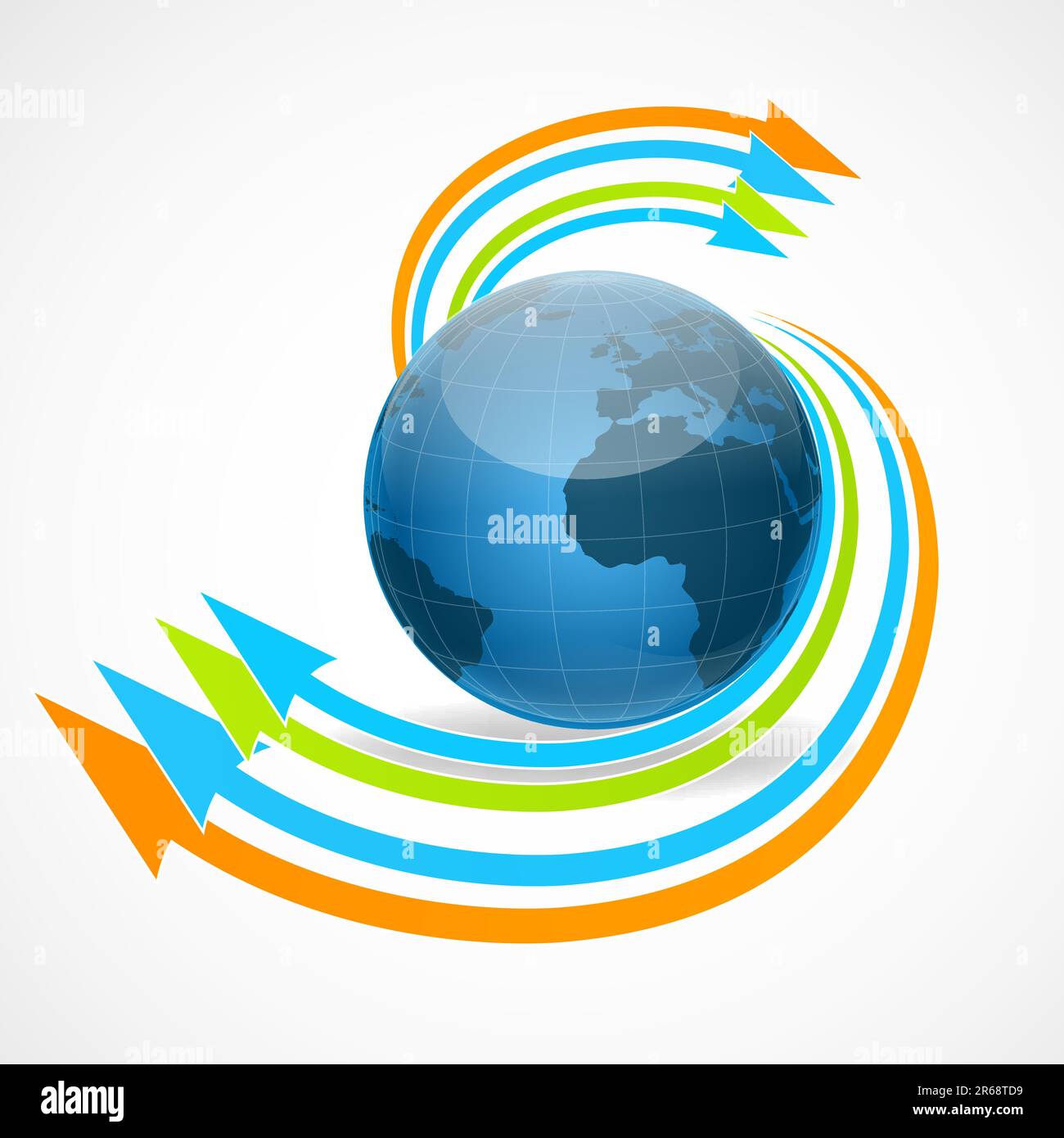 illustration of globe with arrows Stock Vector Image & Art - Alamy