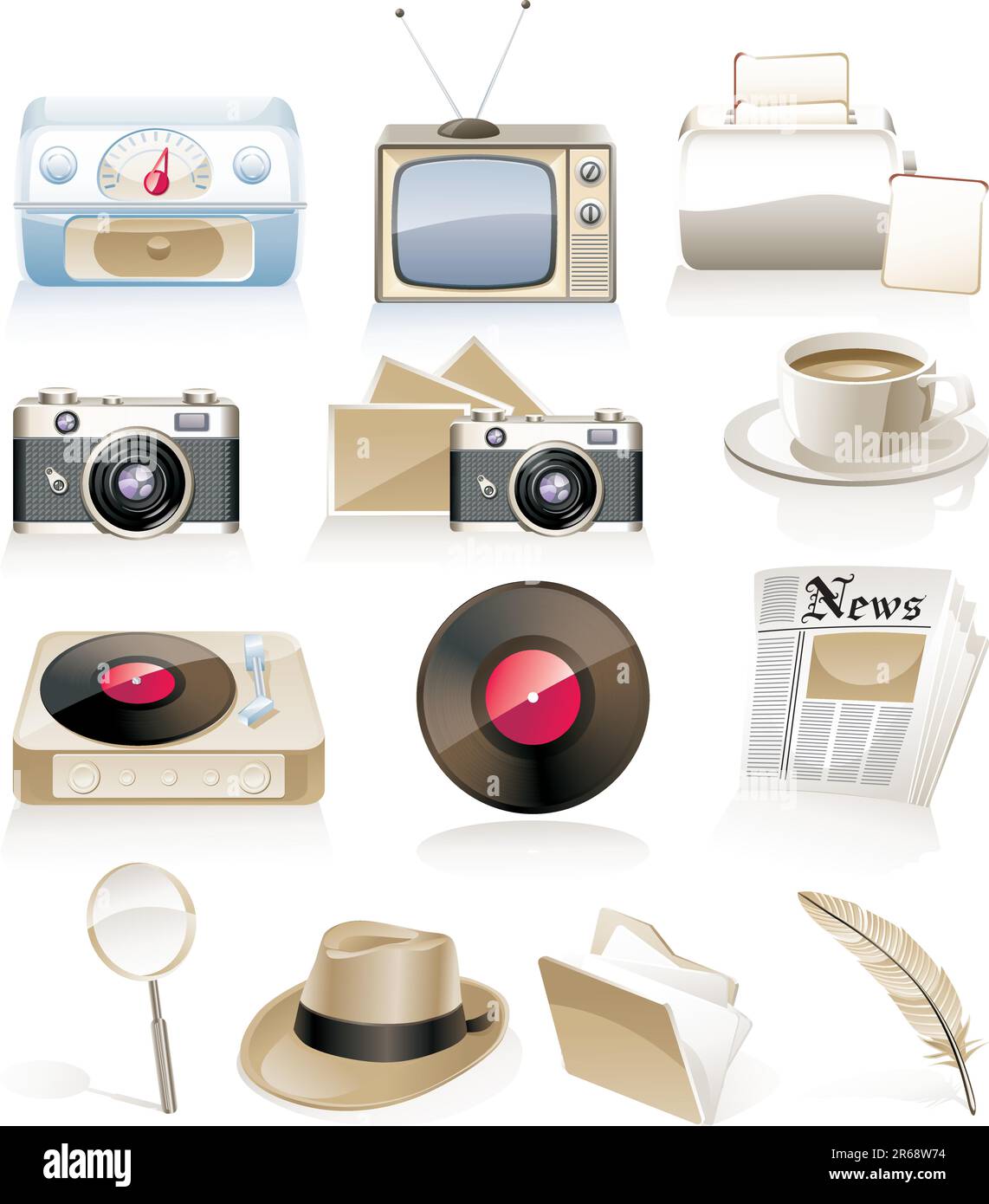 Set brown color objects Stock Vector Images - Alamy