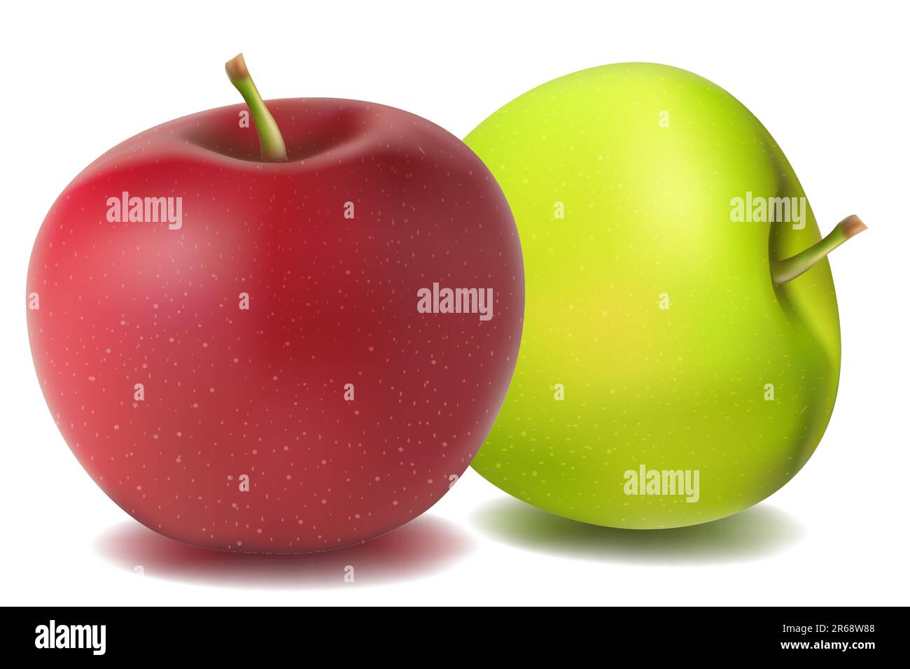 illustration of natural apples on white background Stock Vector Image ...