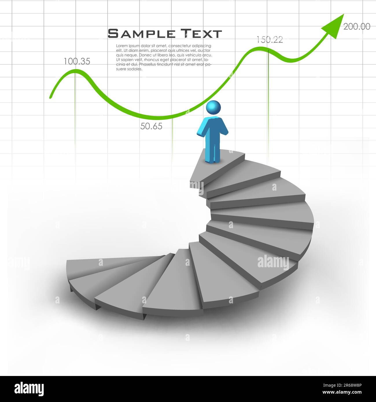 illustration of human icon at the top of the stair Stock Vector Image ...