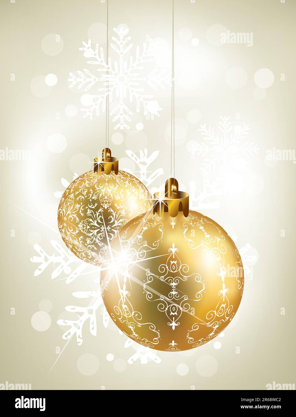 Christmas background with golden balls in editable vector format Stock ...
