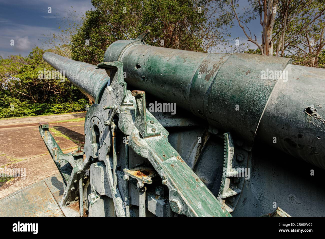The ruins of the artilly at Battery Hearn, displayed on Corregidor ...