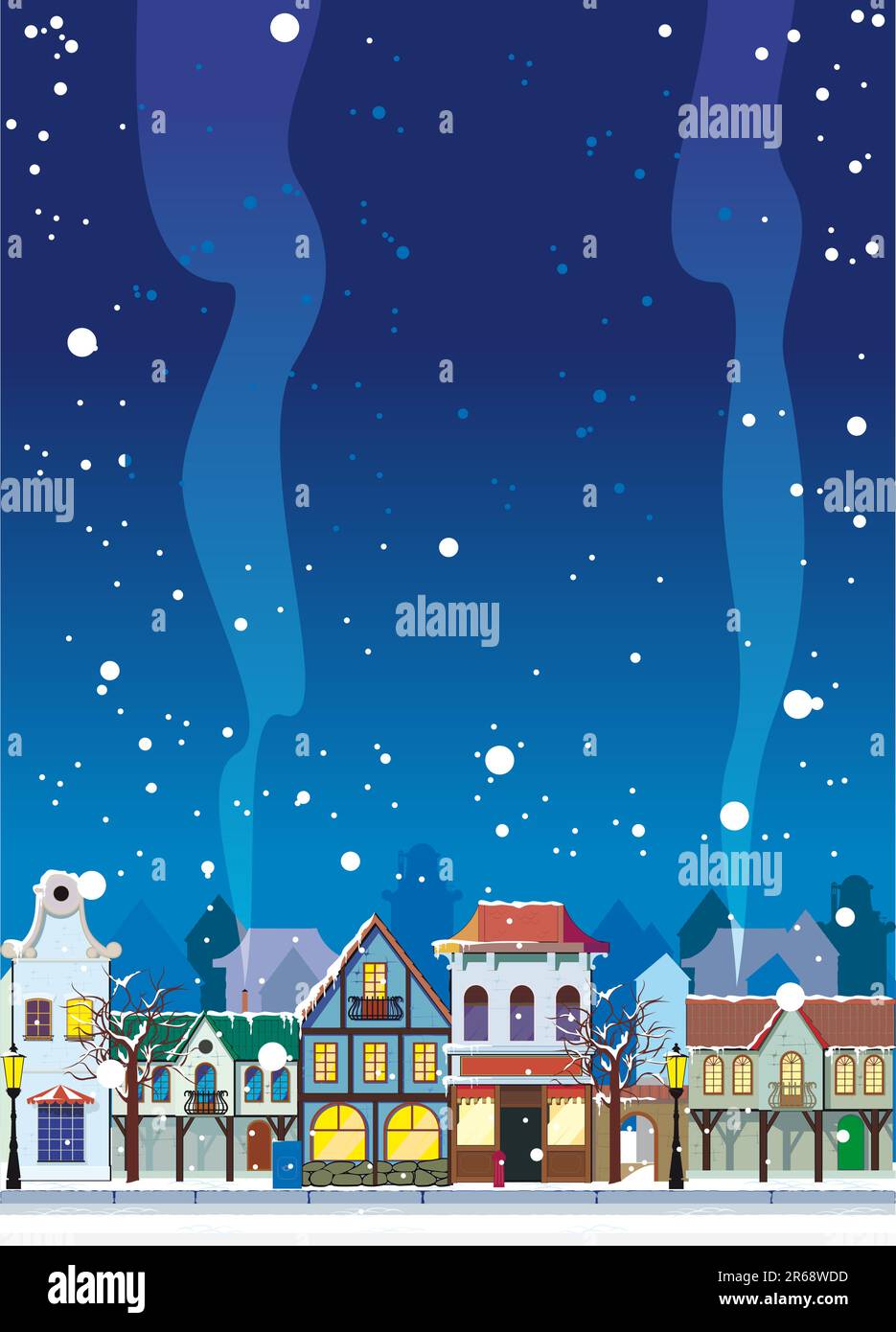 Landscape view small town in Stock Vector Images - Alamy