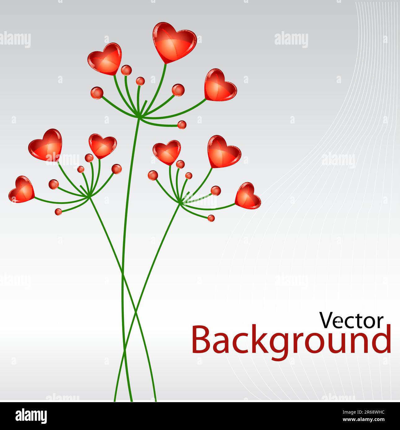 illustration of vector background with heart plants Stock Vector Image ...