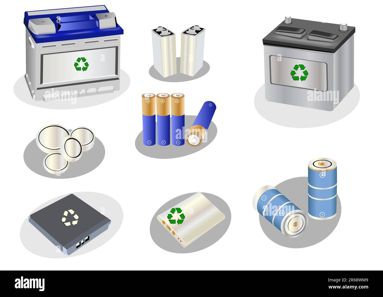 Vector illustration of different kind of batteries Stock Vector Image ...
