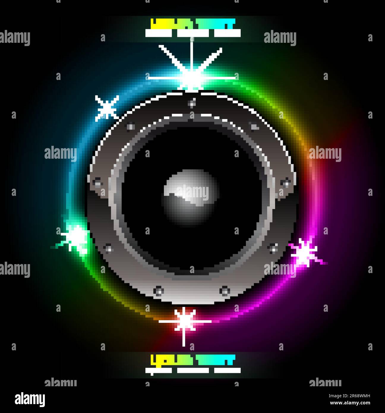 Abstract Futuristic Speaker with Glowing Lights Behind Stock Vector ...