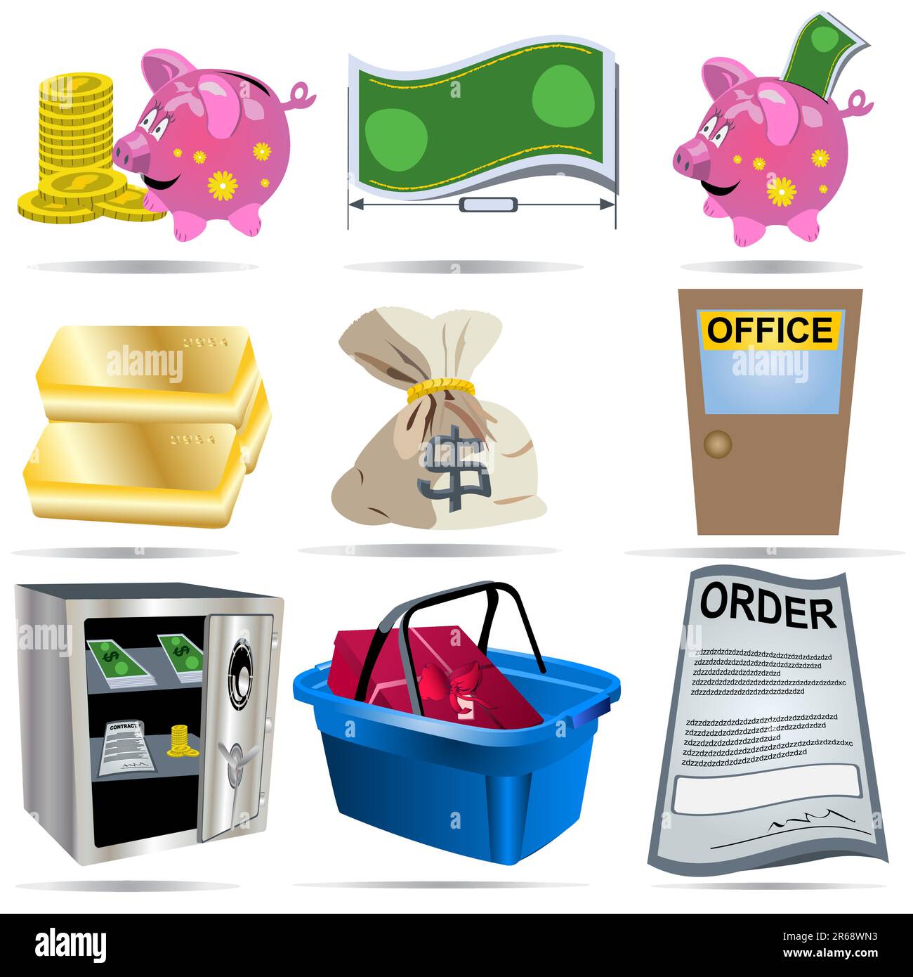 Vector illustration of nine colored accounting icons Stock Vector Image ...