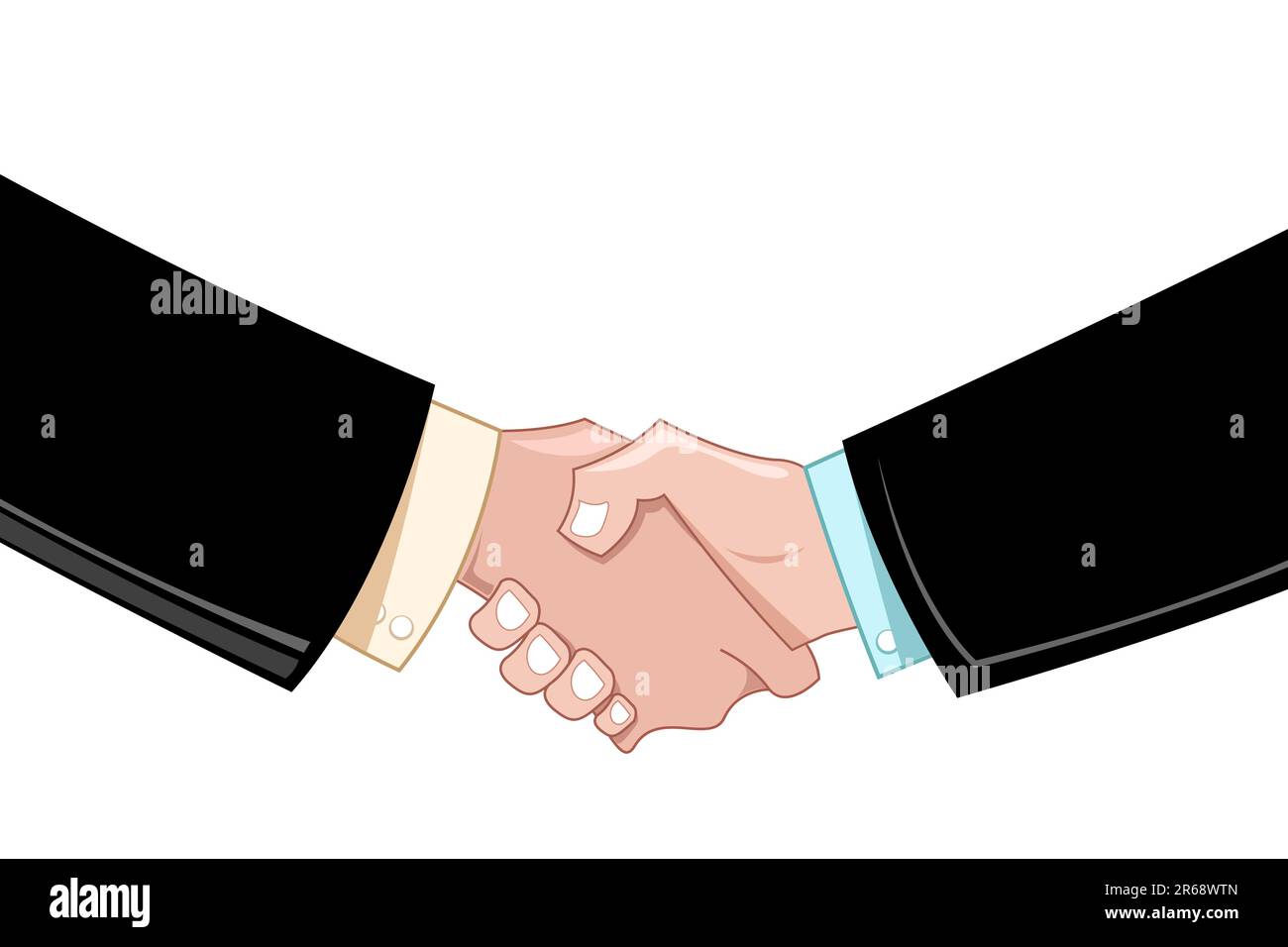 illustration of business deal with hands on white background Stock ...