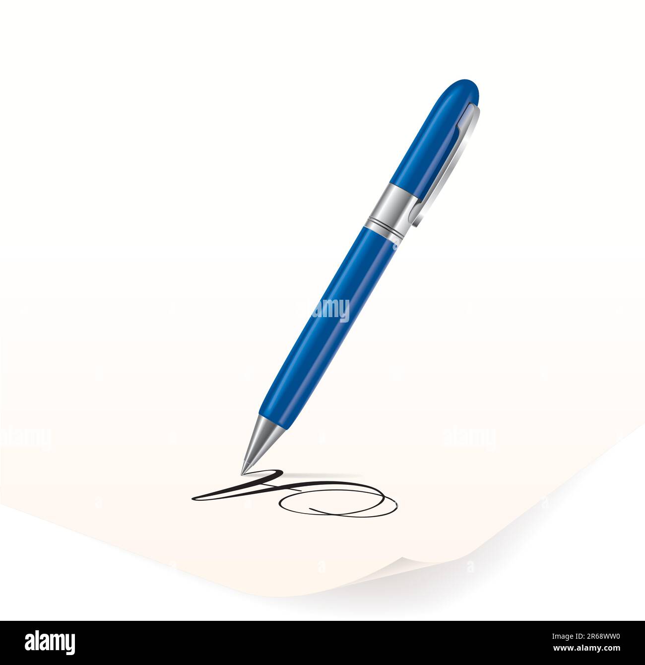 Vector image of blue pen writing on paper Stock Vector Image & Art - Alamy
